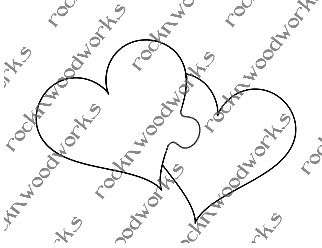 2 Hearts Scroll Saw puzzle pattern – Maker Patterns