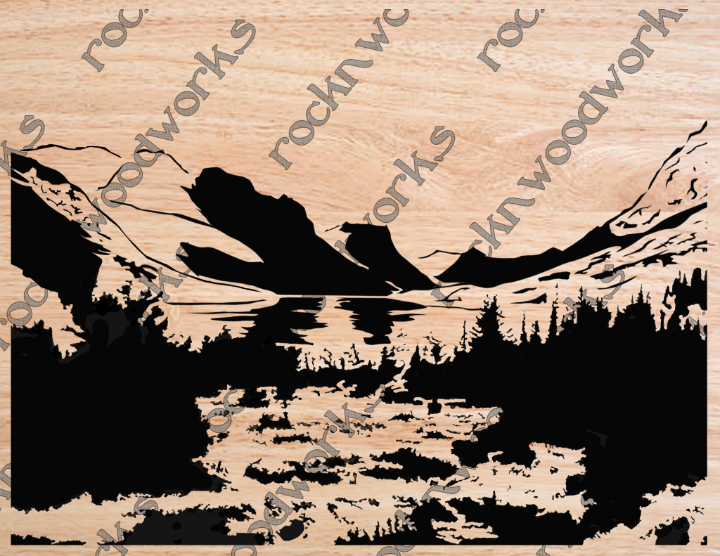 Forest Lake and Mountains Scroll Saw Pattern – Maker Patterns