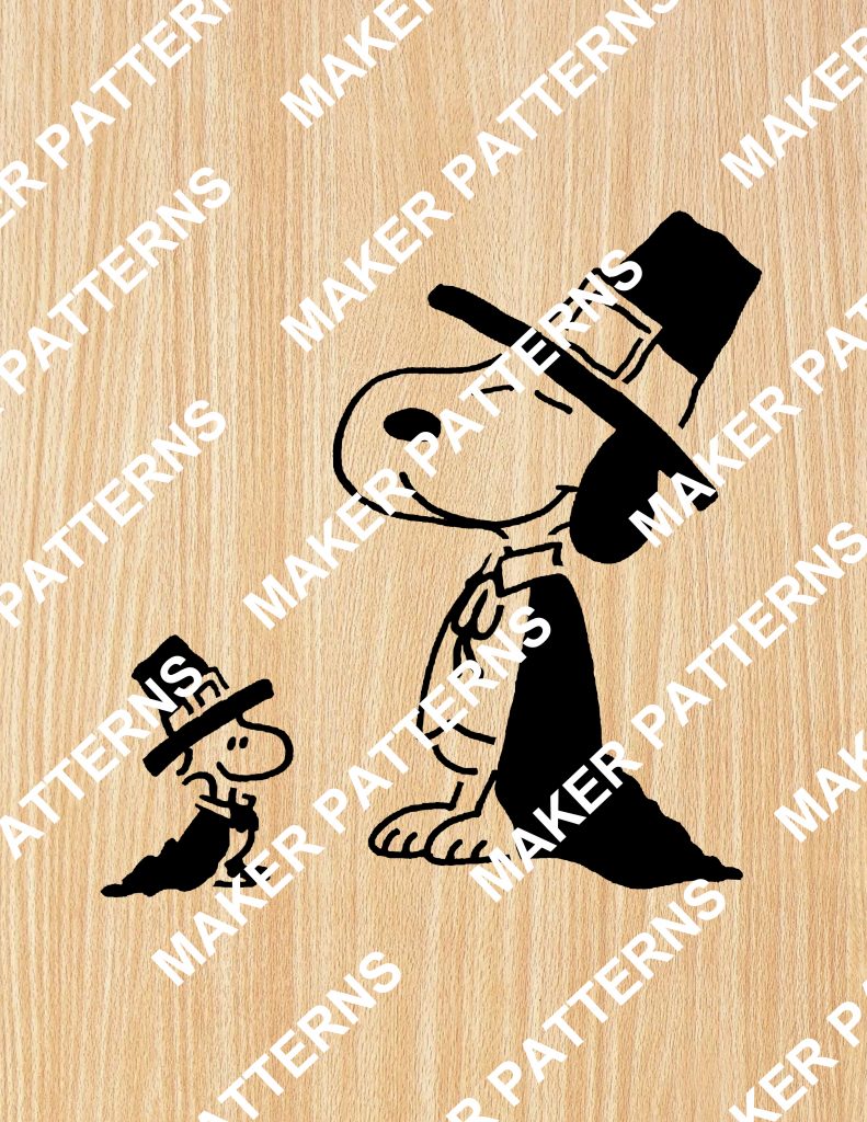 Snoopy Thanksgiving Scrollsaw pattern – Maker Patterns