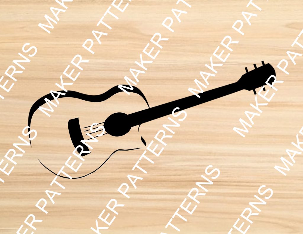 Acoustic Guitar scrollsaw pattern – Maker Patterns